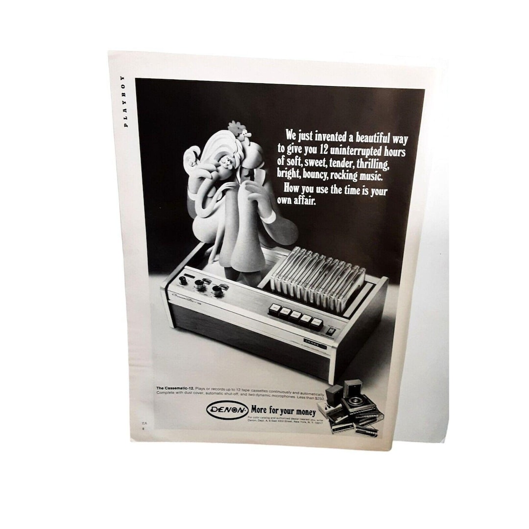 1970 Denon Cassematic 12 Play Record Cassettes Vintage Print Ad 70s - Etsy