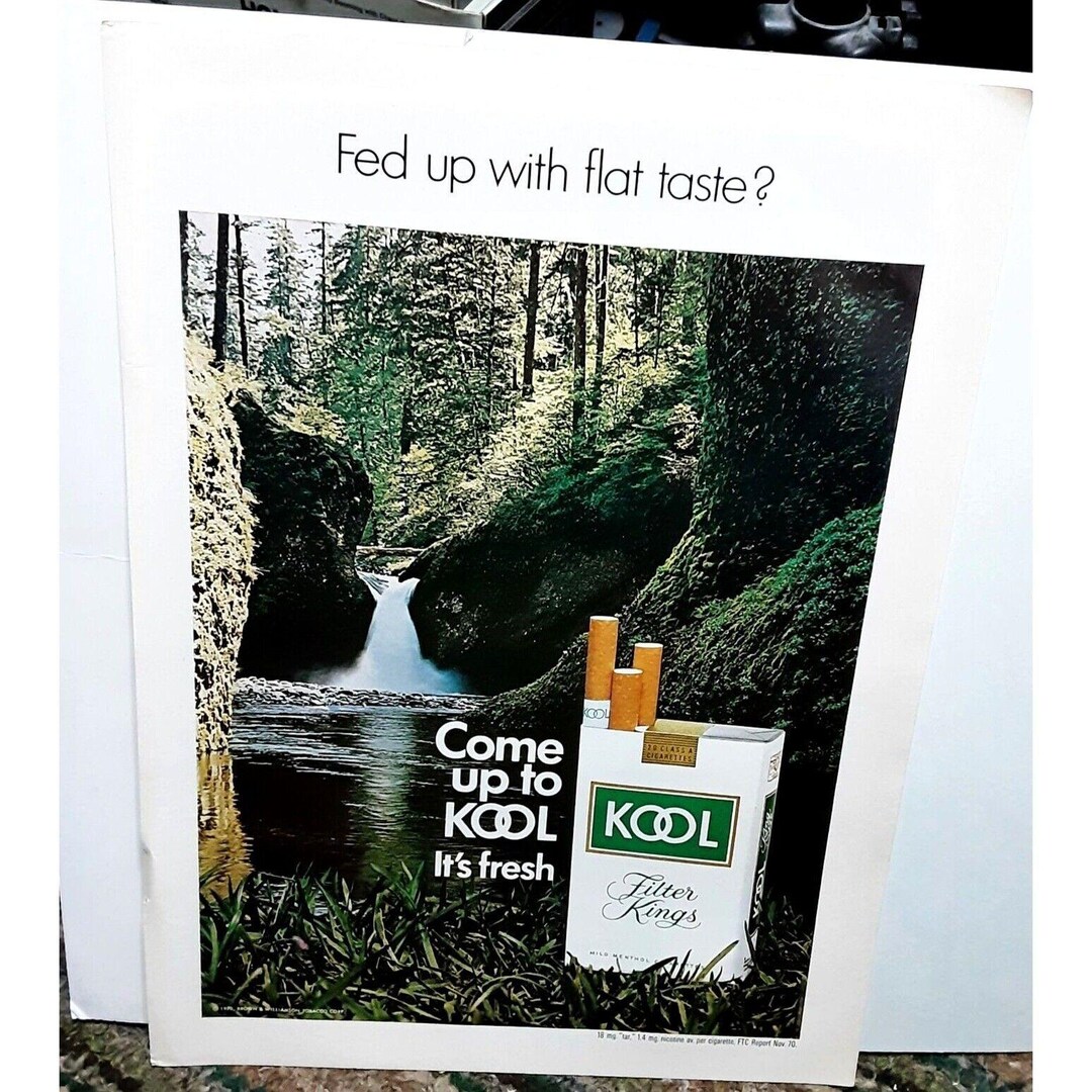 1971 Kool Cigarettes Fed up With Flat Taste Original Print Ad Vintage ...
