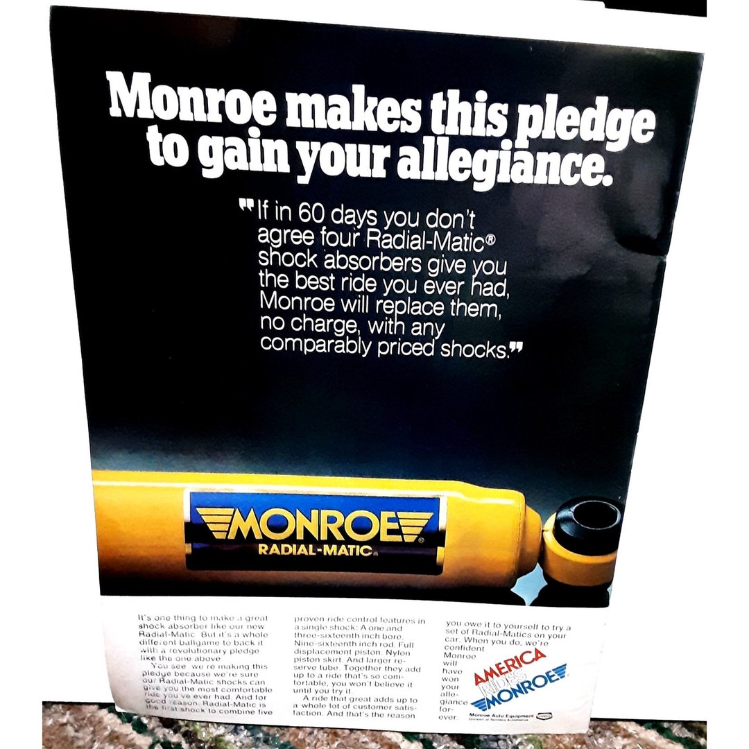 1978 Monroe Radial Matic Shocks Ad Vintage Original - Etsy