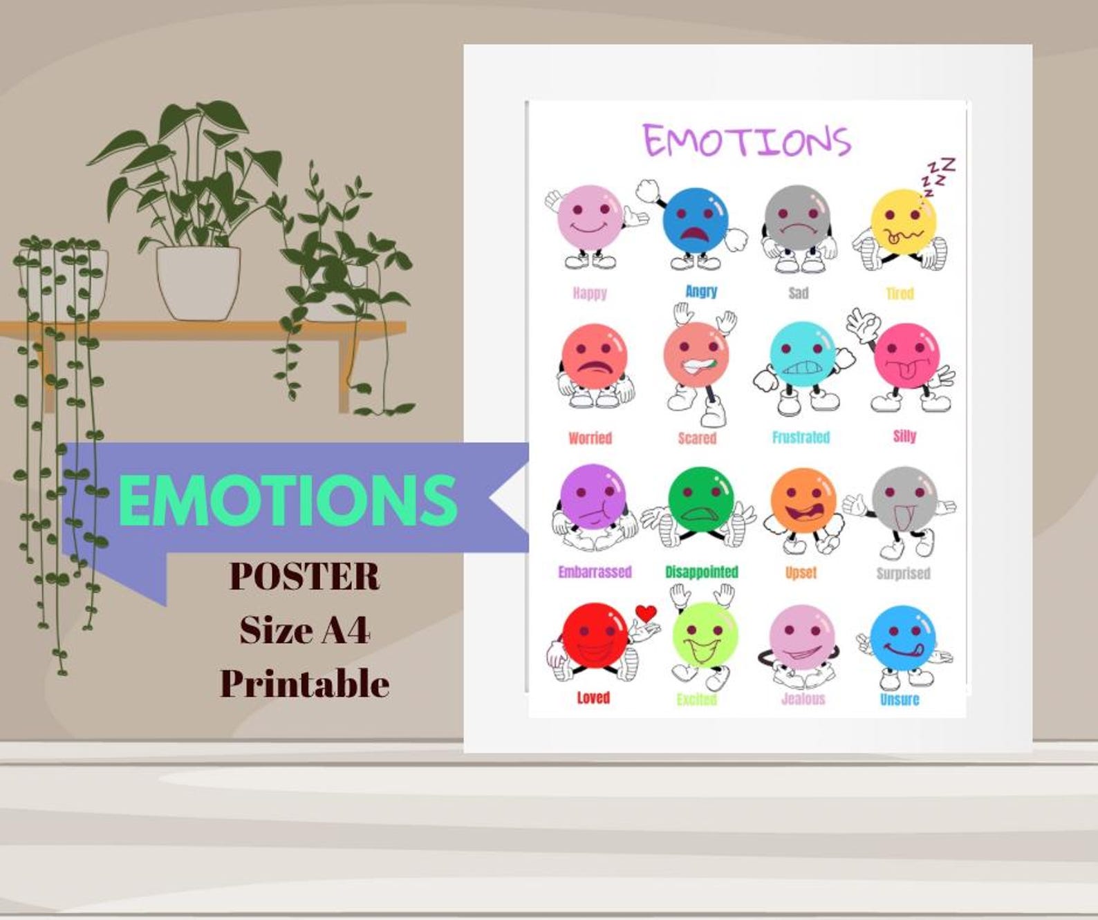 Emotions Poster My Emotions Card for Learning to Understand Emotions ...