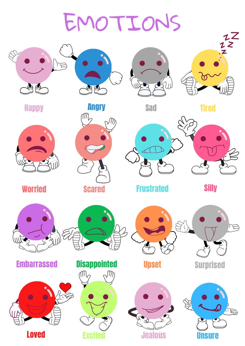 Emotion Cards Worksheets for Three-year-olds, Emotion Cards for ...