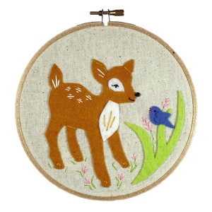 Deer Embroidery, Felt Deer, Woolfelt Applique, Embroidery Kit ...