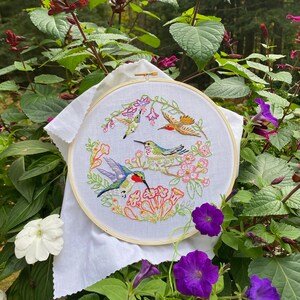 Hummingbird Embroidery, Hummingbird Embroidery Kit, Ruby Throated, Anna ...
