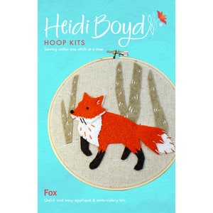 Fox Embroidery Kit, Fox Craft Kit, Fox Wall Art, Fox Sewing Kit ...