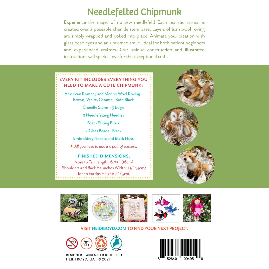 Chipmunk Needle-felt Kit Poseable Chipmunk DIY Kit | Etsy