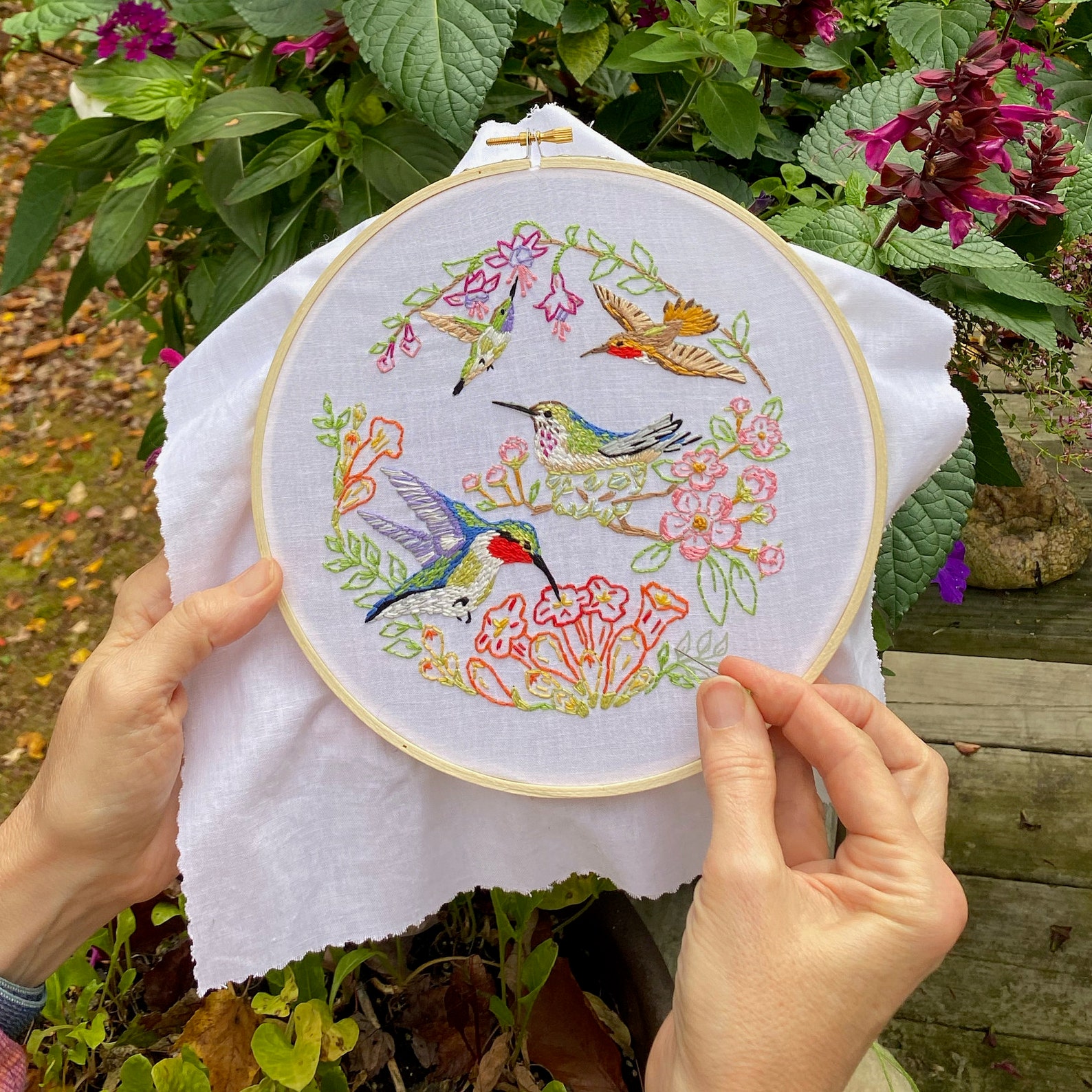 Hummingbird Embroidery, Hummingbird Embroidery Kit, Ruby Throated, Anna ...