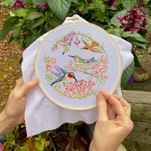 Hummingbird Embroidery, Hummingbird Embroidery Kit, Ruby Throated, Anna ...