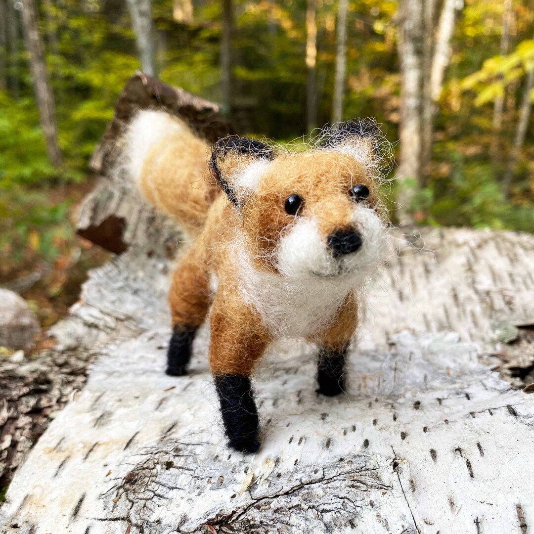 Fox Needle-felt Kit, Poseable Fox, DIY Kit, Brown Fox, Needle-felting ...