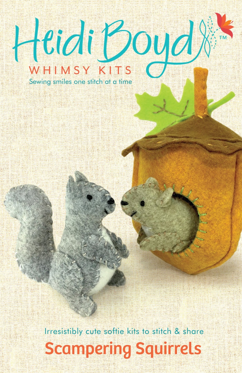 Squirrels Sewing Kit, Felt Animal Craft Kit, Felt Squirrel Ornament ...
