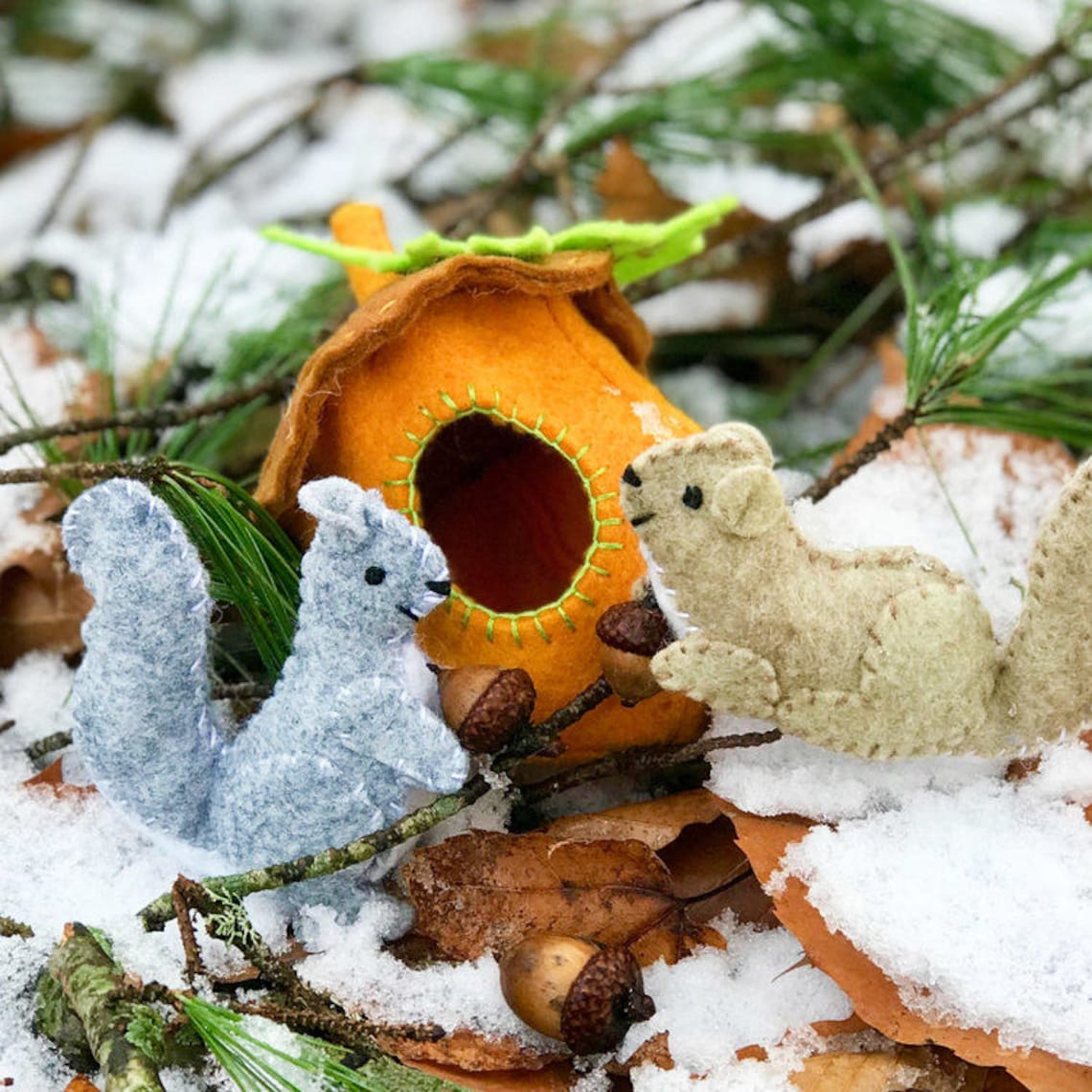 Squirrels Sewing Kit Felt Animal Craft Kit Felt Squirrel - Etsy UK