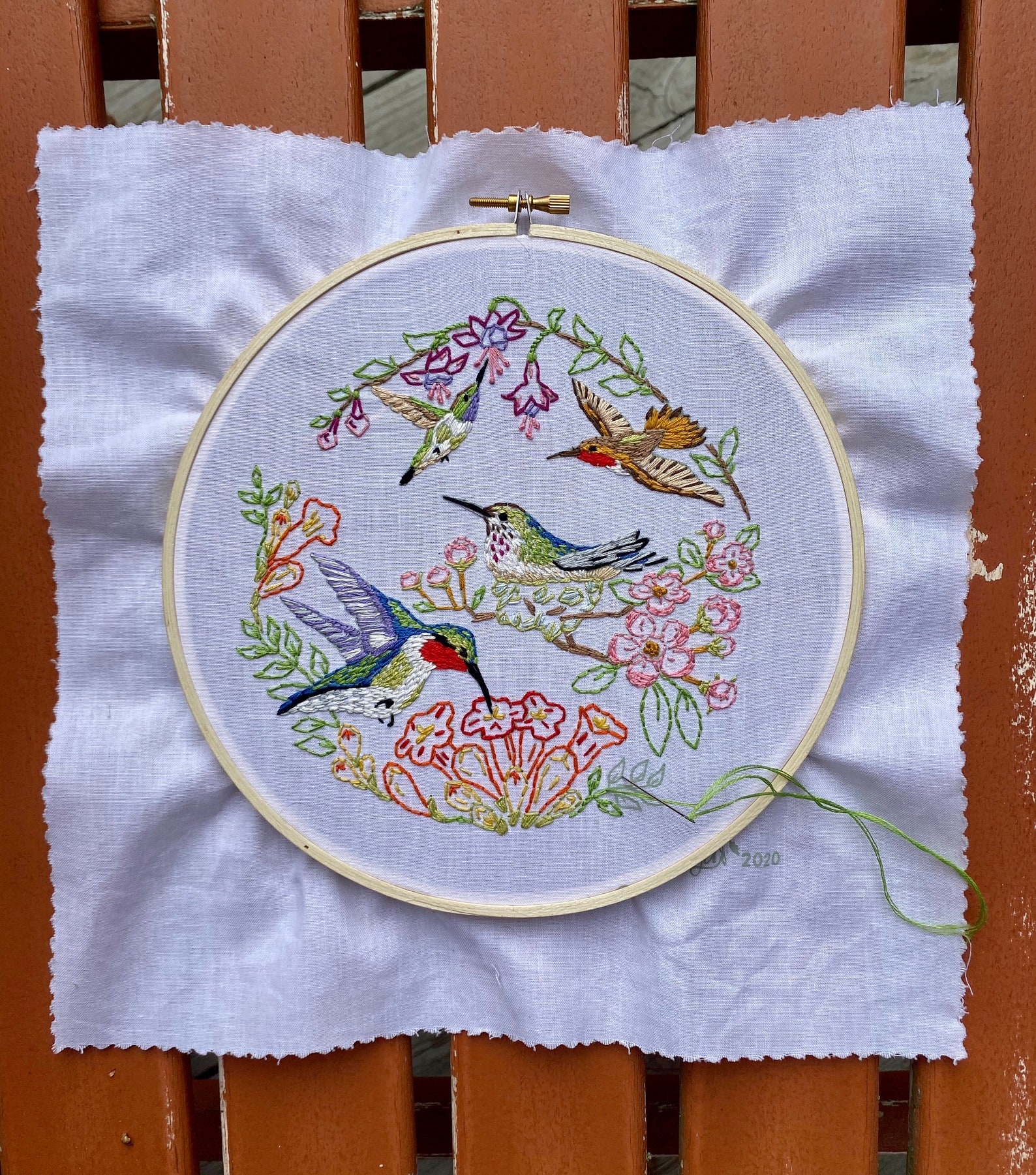 Hummingbird Embroidery, Hummingbird Embroidery Kit, Ruby Throated, Anna ...