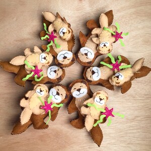 Otters Sewing Kit, Felt Otter Ornaments, Felt Animal Craft Kit ...