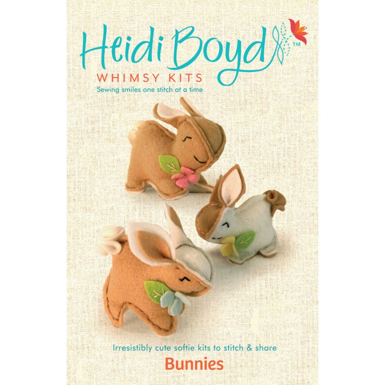 Bunnies Sewing Kit Bunny Kits Beige Rabbit Felt Animal - Etsy