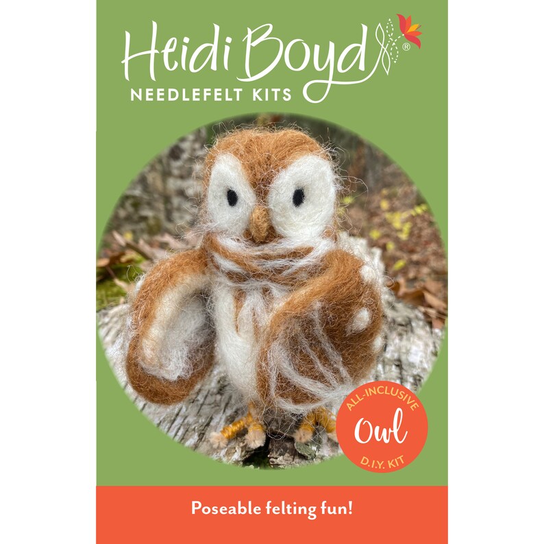 Owl Needle-felt Kit, Poseable Owl, DIY Owl Kit, Barred Owl, Needle ...