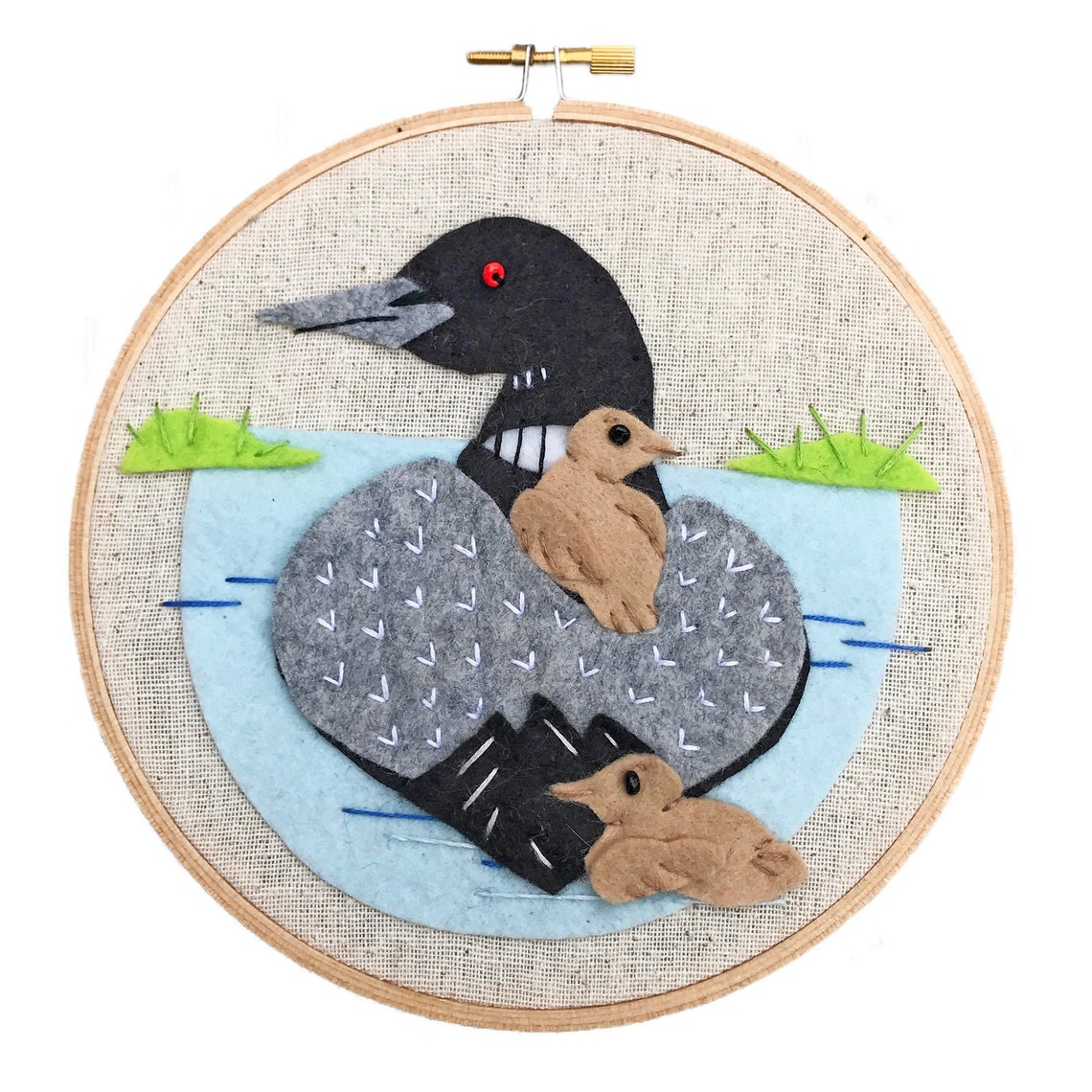 Loon Embroidery Kit Felt Loon Bird Embroidery Kit Loon Wall | Etsy
