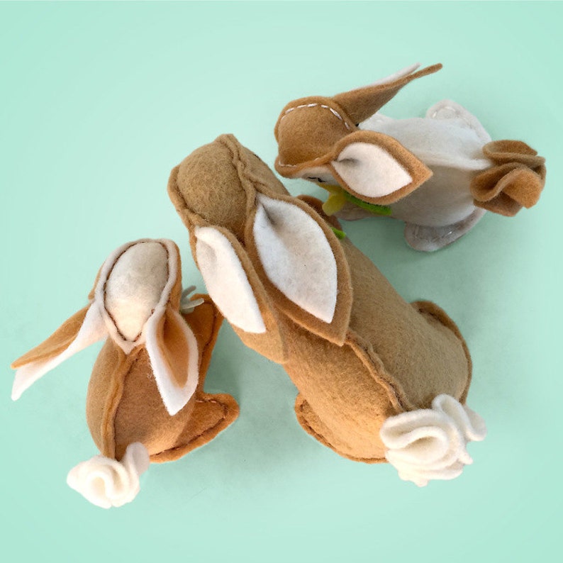 Bunnies Sewing Kit Bunny Kits Beige Rabbit Felt Animal - Etsy