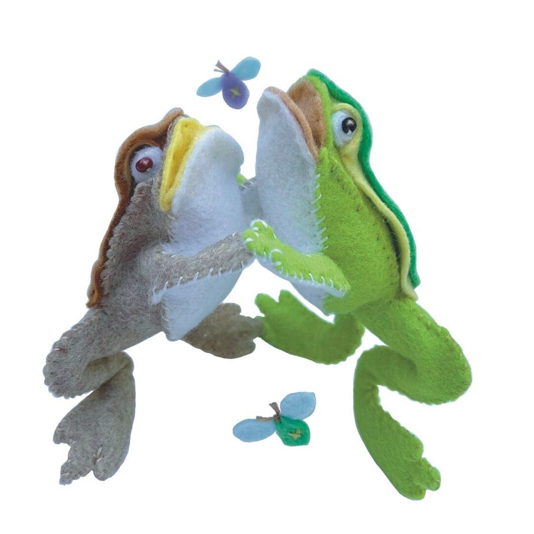 Frog and Toad, Felt Frog, Felt Toad, Frog Sewing Kit, Toad Sewing Kit ...
