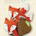 Foxes Sewing Kit, Felt Fox Craft Kit, Orange Foxes With Tree House, Fox ...
