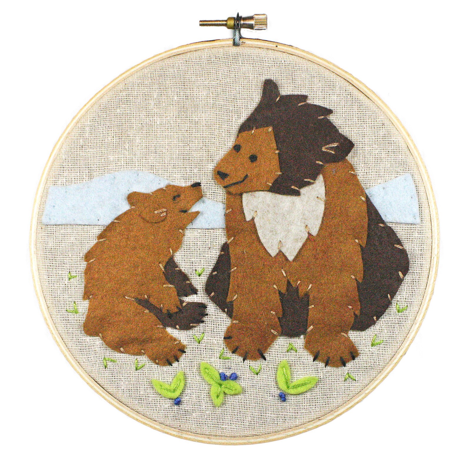 Bear Embroidery, Felt Bears, Beginner Sewing Kit, Woolfelt Applique ...