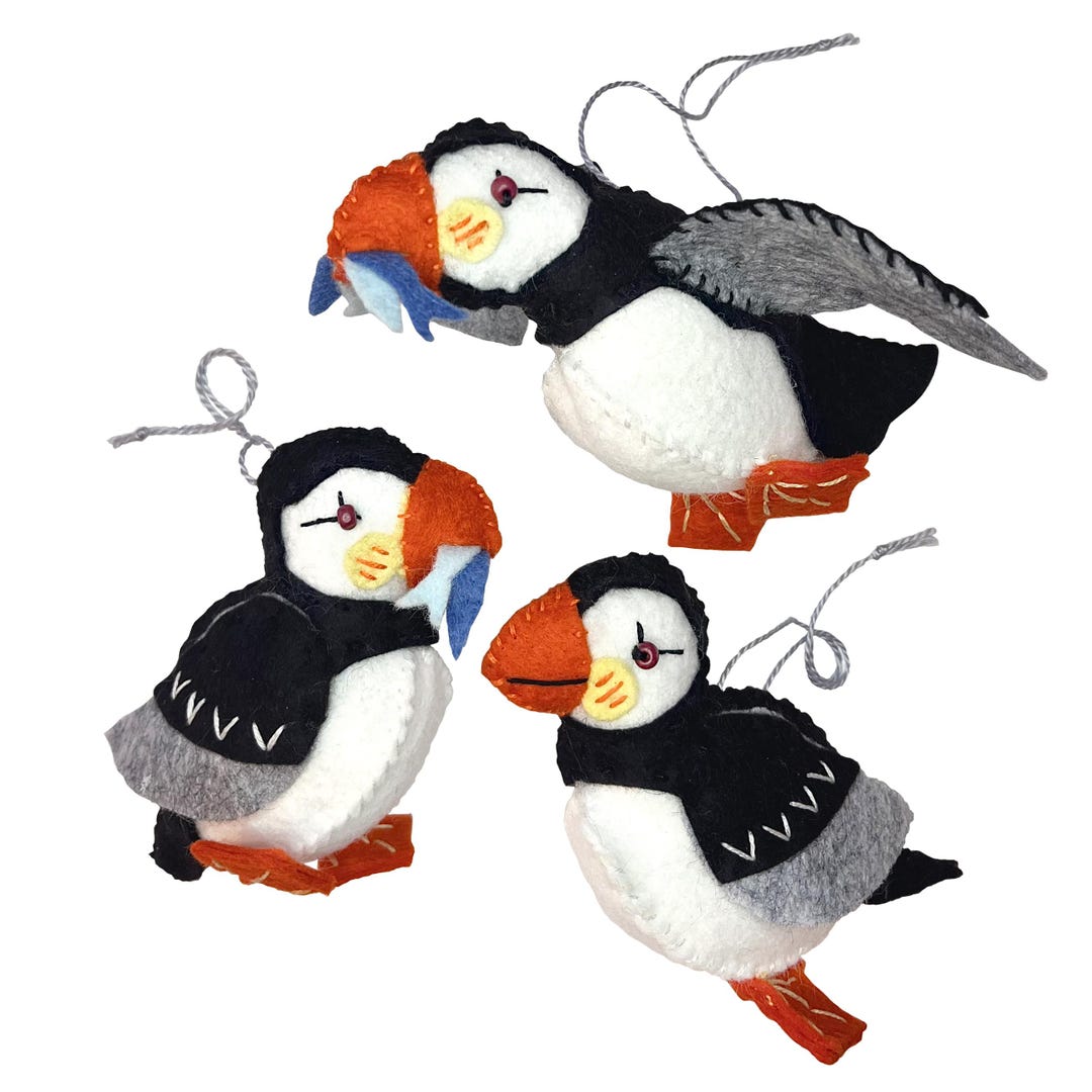 Puffins, Puffin Ornaments, Puffin Sewing Kit, Felt Puffins, Atlantic ...