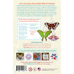 Luna, Cecropia, Rosy Maple Moth Ornaments, Moth Ornament Kit, Luna Moth ...