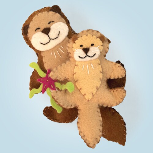 Otters Sewing Kit Felt Otter Ornaments Felt Animal Craft - Etsy