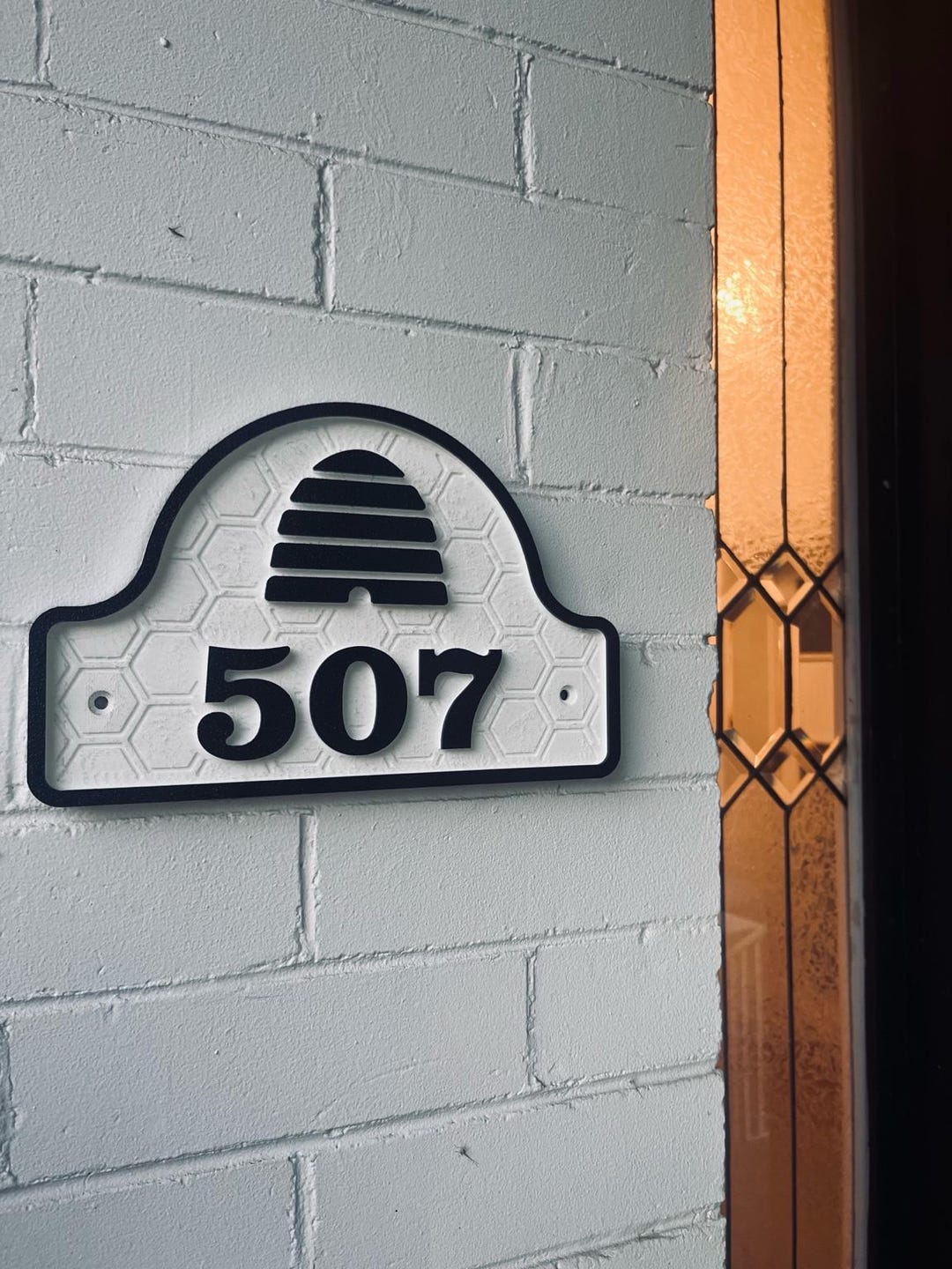 Custom House Number Sign-arch Top Address Plaque With Utah Beehive ...