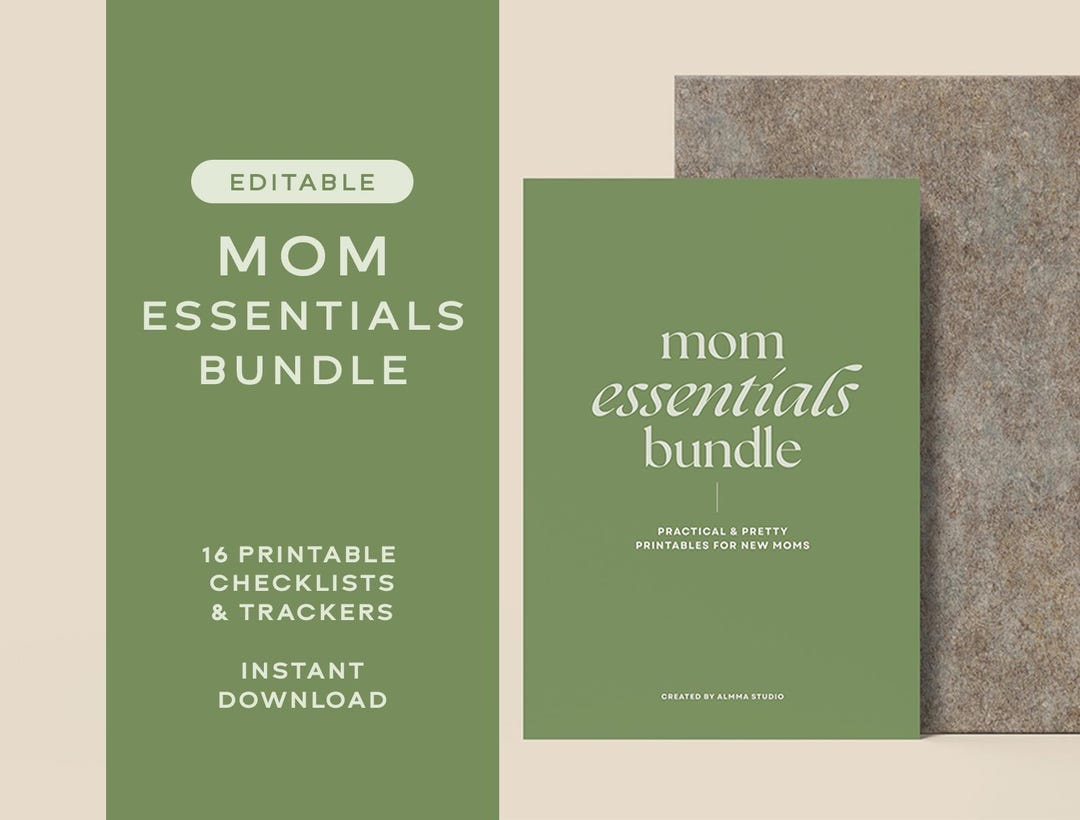Mom Essentials Bundle Printable – Boho Green Postpartum Newborn Care ...