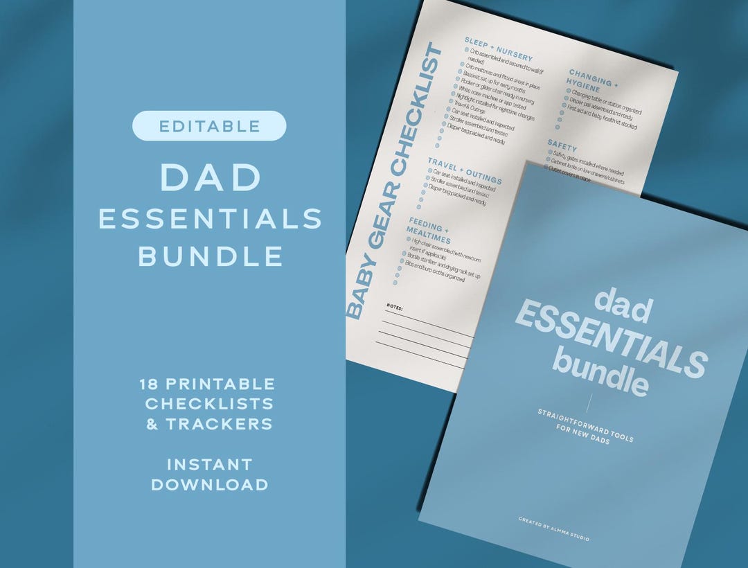 Dad Essentials Bundle Printable – New Dad Survival Pack – 18 Editable ...