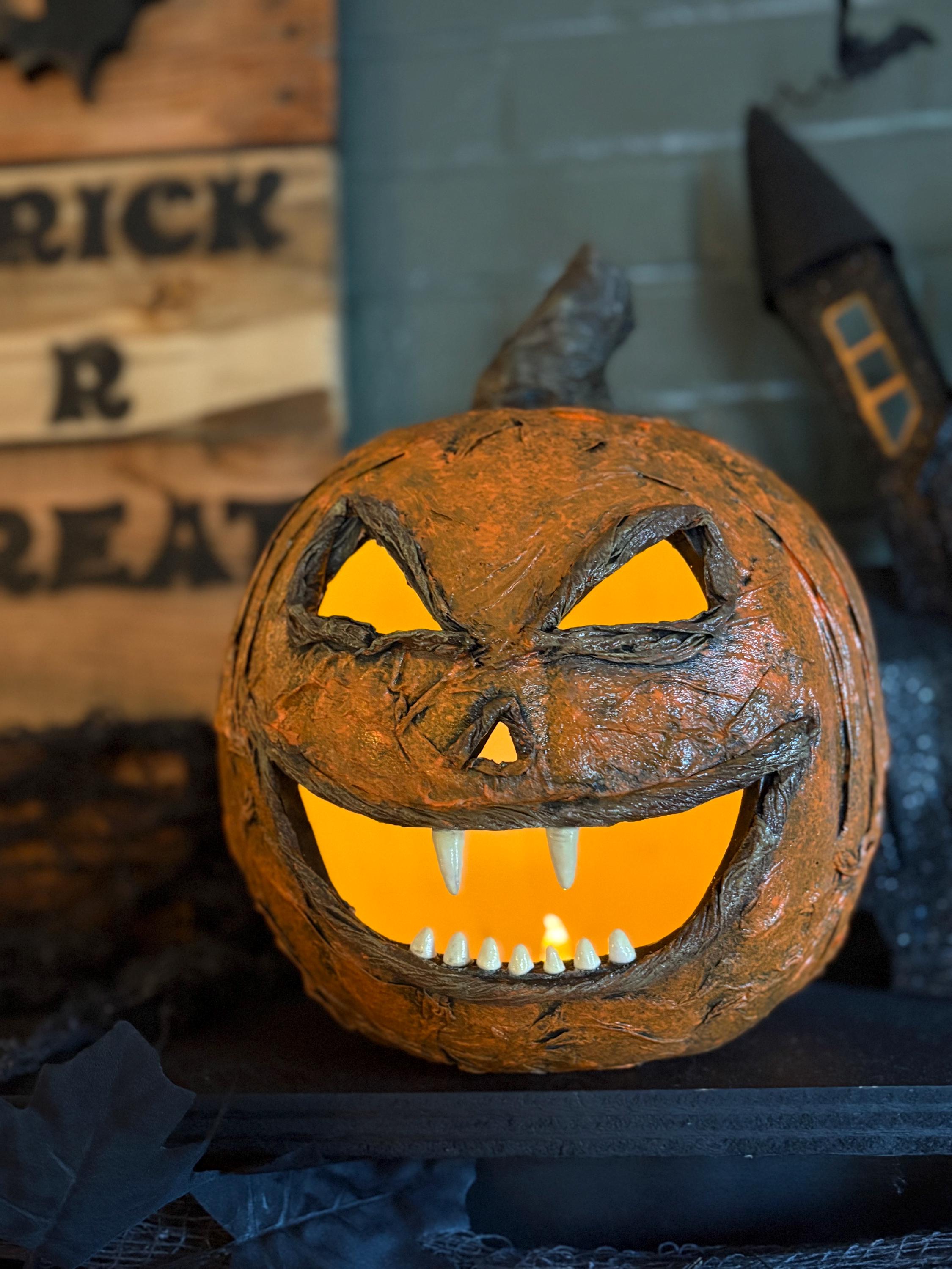 Vampire Jack O’ Lantern 9” – Handmade Halloween Horror Decoration - Etsy