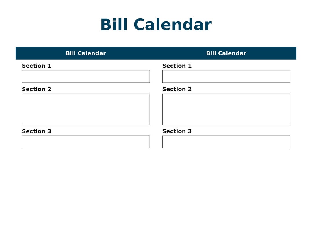 Monthly Bill Calendar | Printable Bill Payment Tracker (A4 & US Letter ...