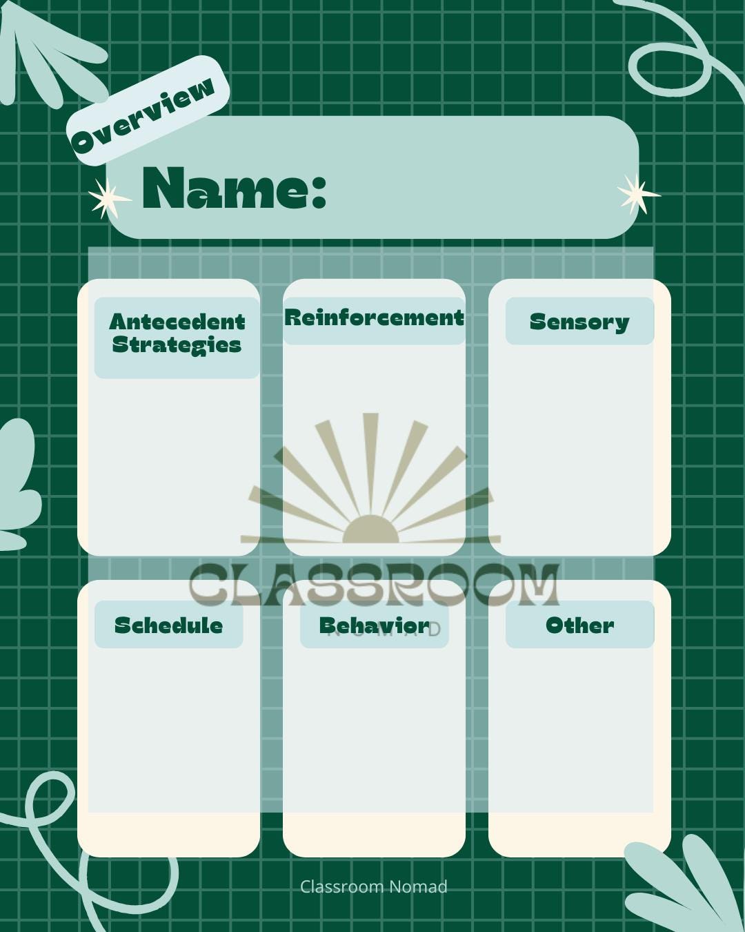 Important Student Information Sheet for Teachers and Therapists - Etsy ...