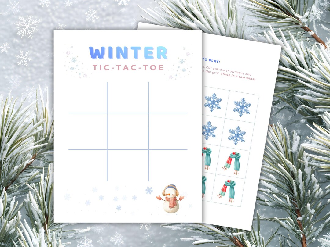 Winter Tic Tac Toe Printable | Cozy Kids Game | Winter Activity for ...