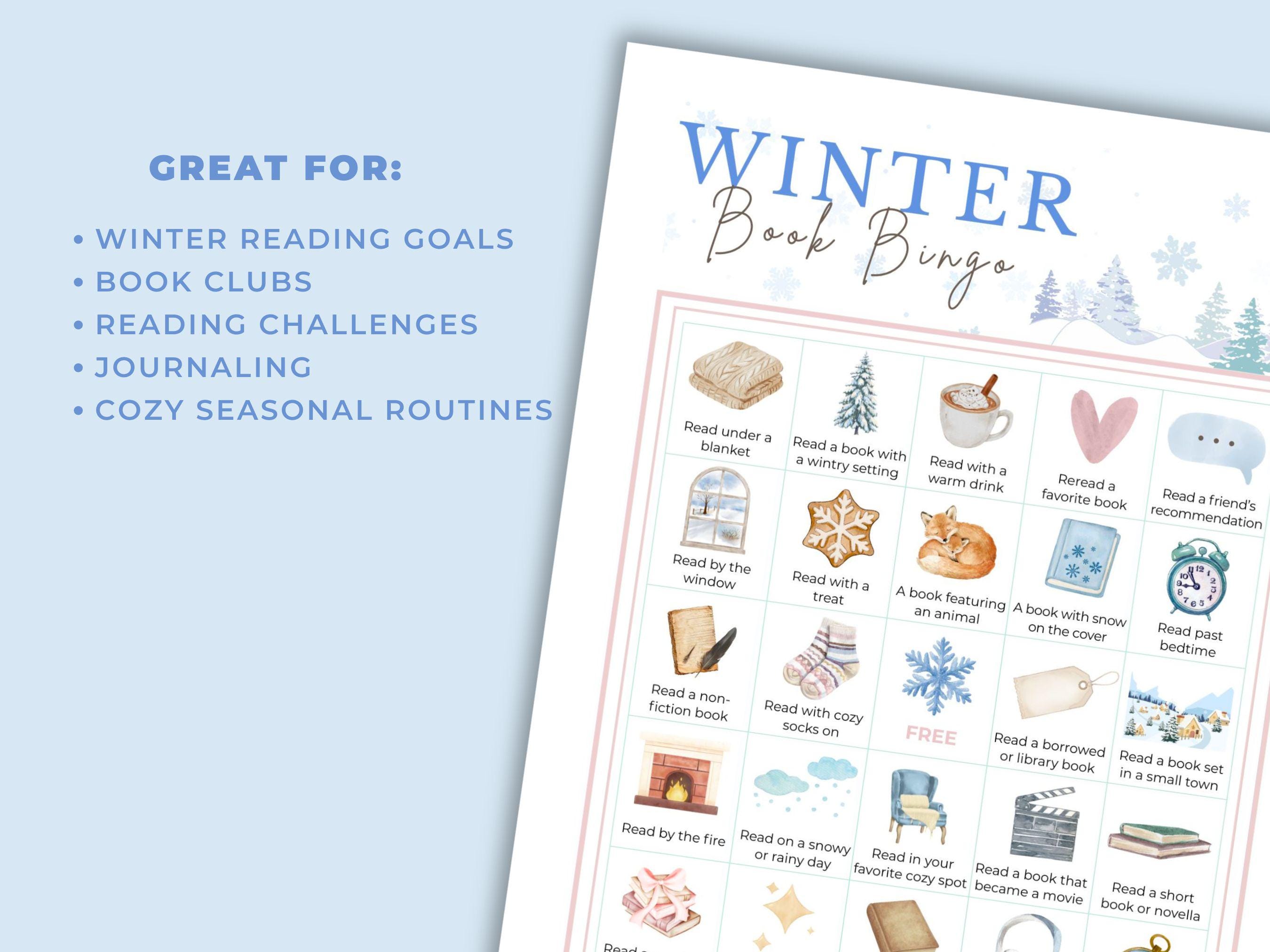 Winter Book Bingo Printable + Reading Log | TBR Reading Challenge for ...
