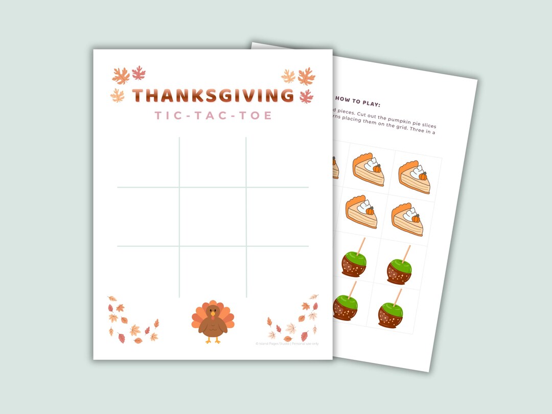 Thanksgiving Tic Tac Toe | Kids Thanksgiving Game | Fall Family ...