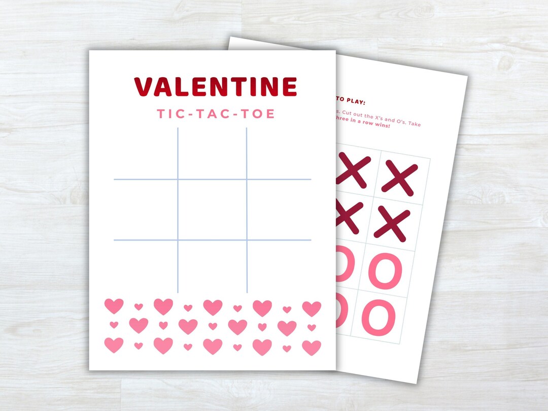 Valentine Tic Tac Toe Printable Game for Kids | Valentine Activity ...