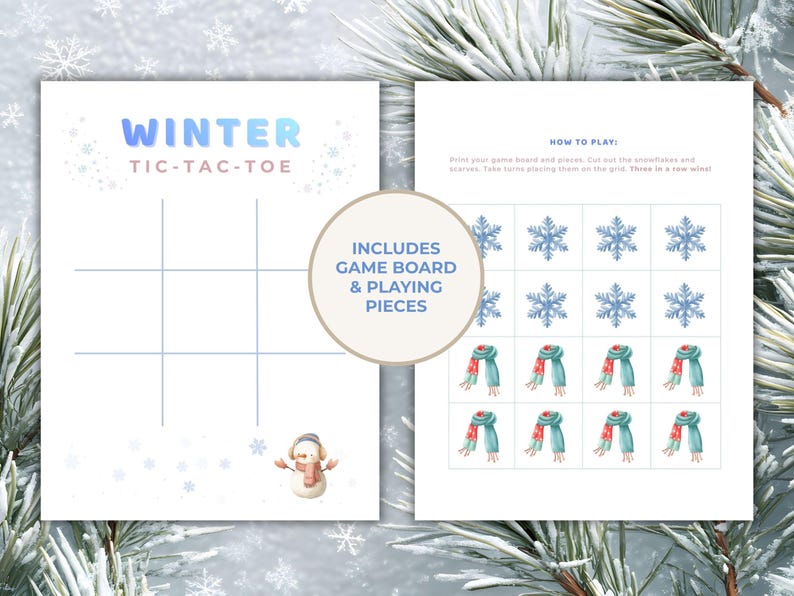 Winter Tic Tac Toe Printable | Cozy Kids Game | Winter Activity for ...