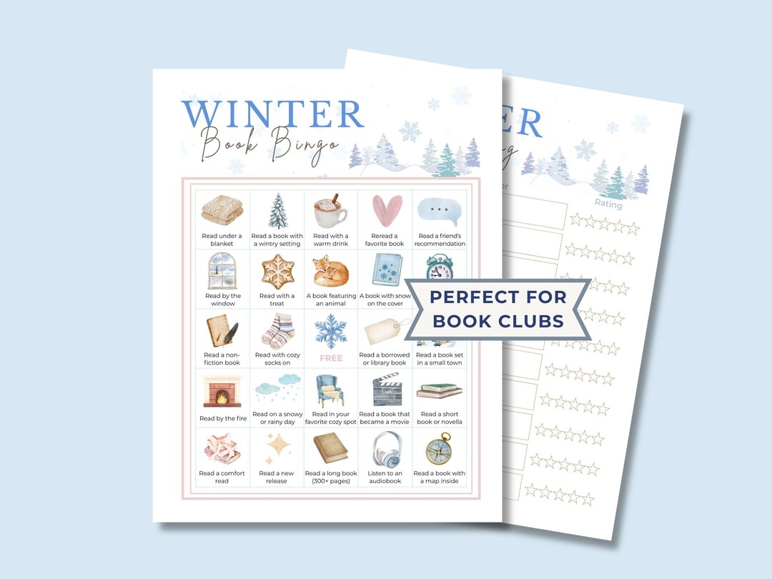 Winter Book Bingo Printable + Reading Log | TBR Reading Challenge for ...