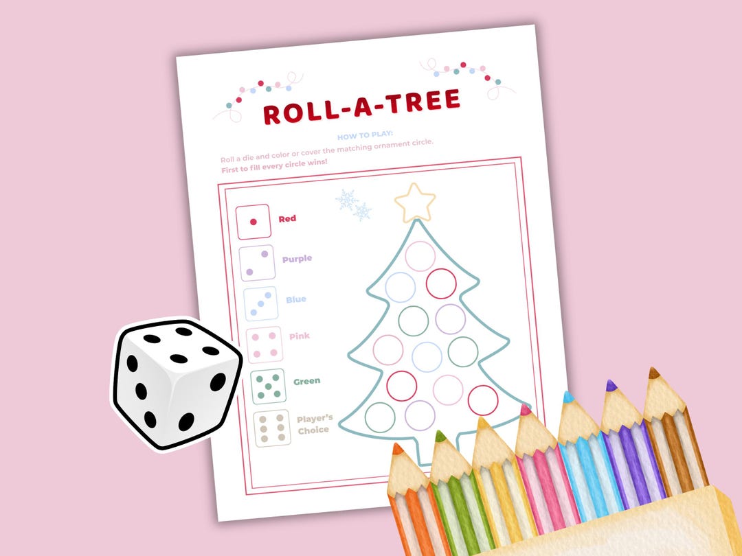 Roll a Christmas Tree Game | Kids Holiday Activity (PDF) - Etsy
