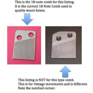 Comb an 18 Note Music Box Movement Steel Harp for a Musical Movement ...