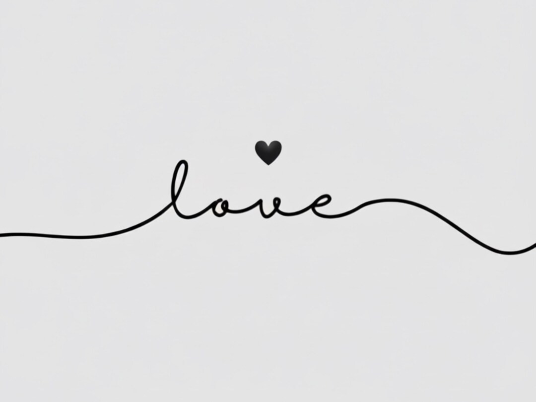 Love Script SVG With Heart, Calligraphy Word Art (digital Download) - Etsy