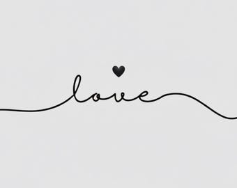 Love Script With Heart Svg Cutting File for Cricut Love Word ...