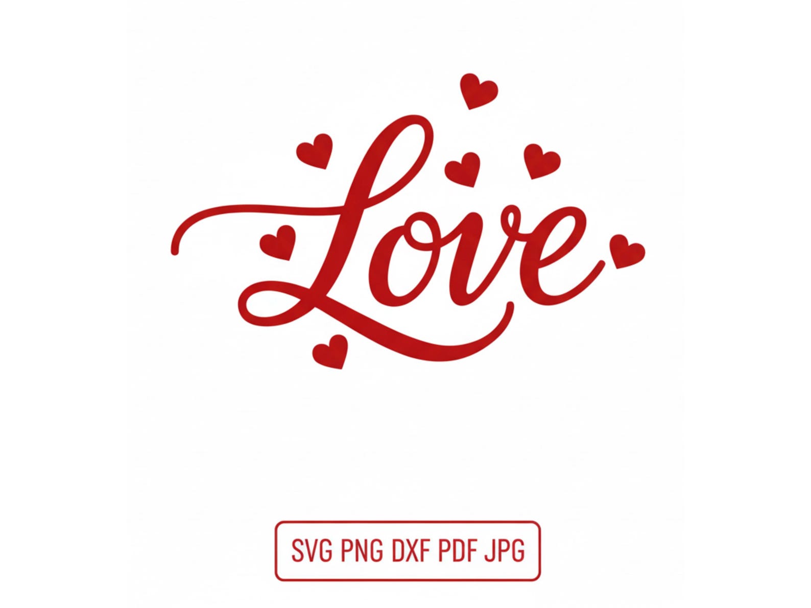 Love Script With Heart SVG, Calligraphy Clipart (digital Download) - Etsy