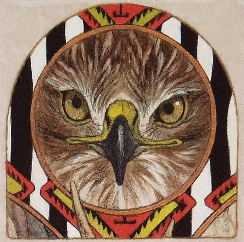 Red-tailed Hawk Native American Signed & Numbered Limited - Etsy