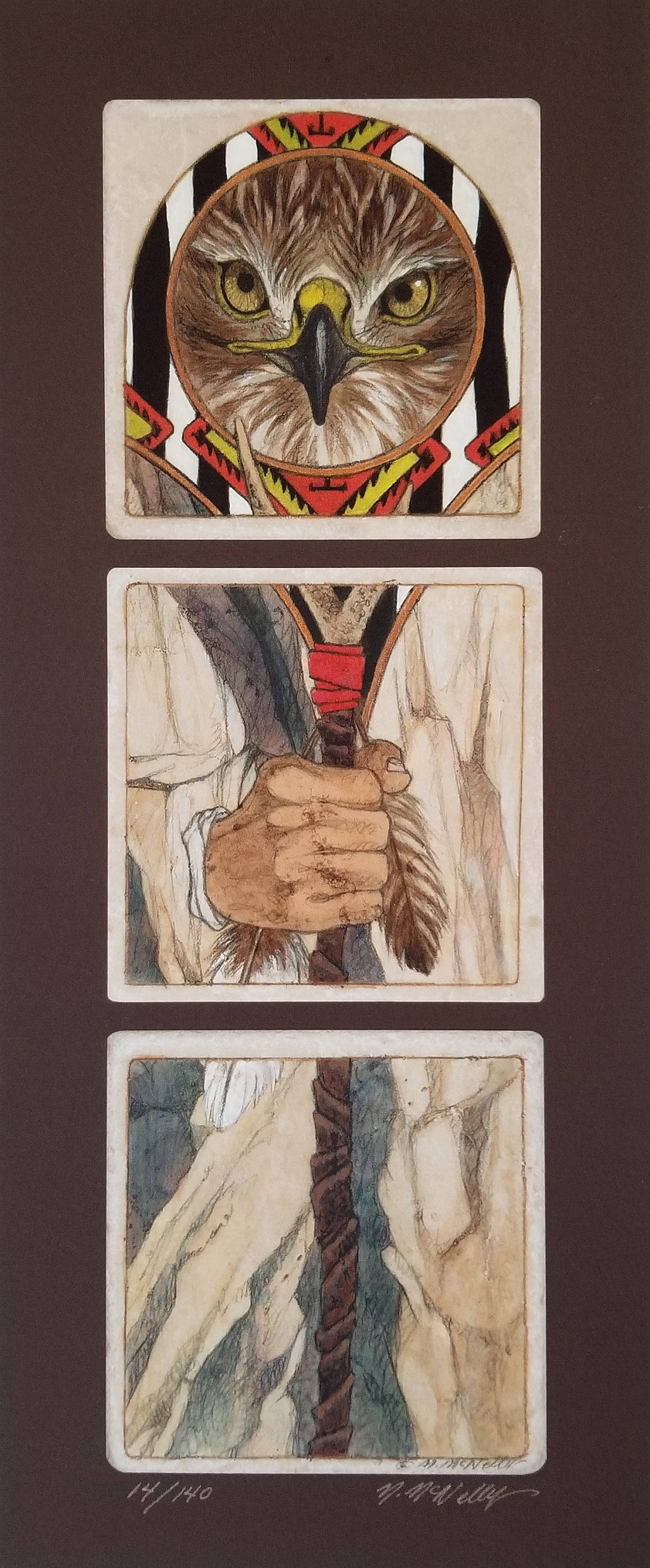 Red-tailed Hawk Native American Signed & Numbered Limited Edition ...