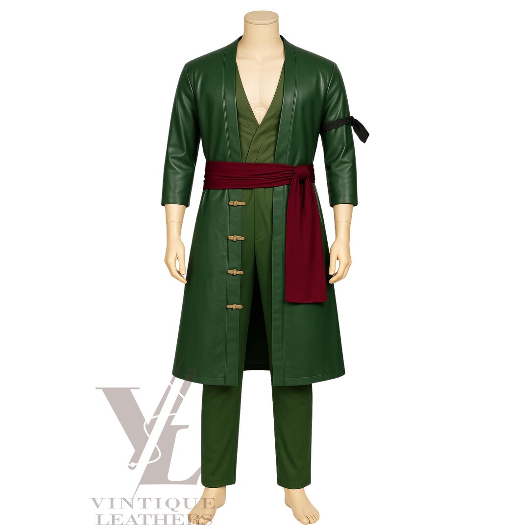 Anime Inspired Leather Coat- Kimono Style Outfit for Cosplay Events and ...
