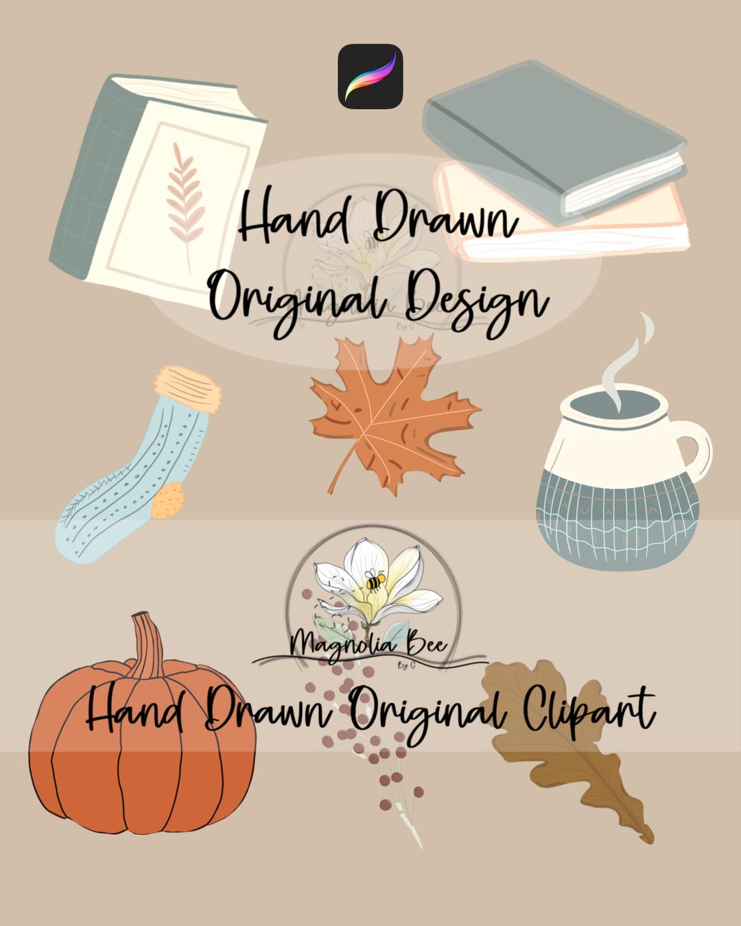Cozy Fall Clipart Bundle | Autumn Coffee Mugs, Chunky Sock, Candles ...