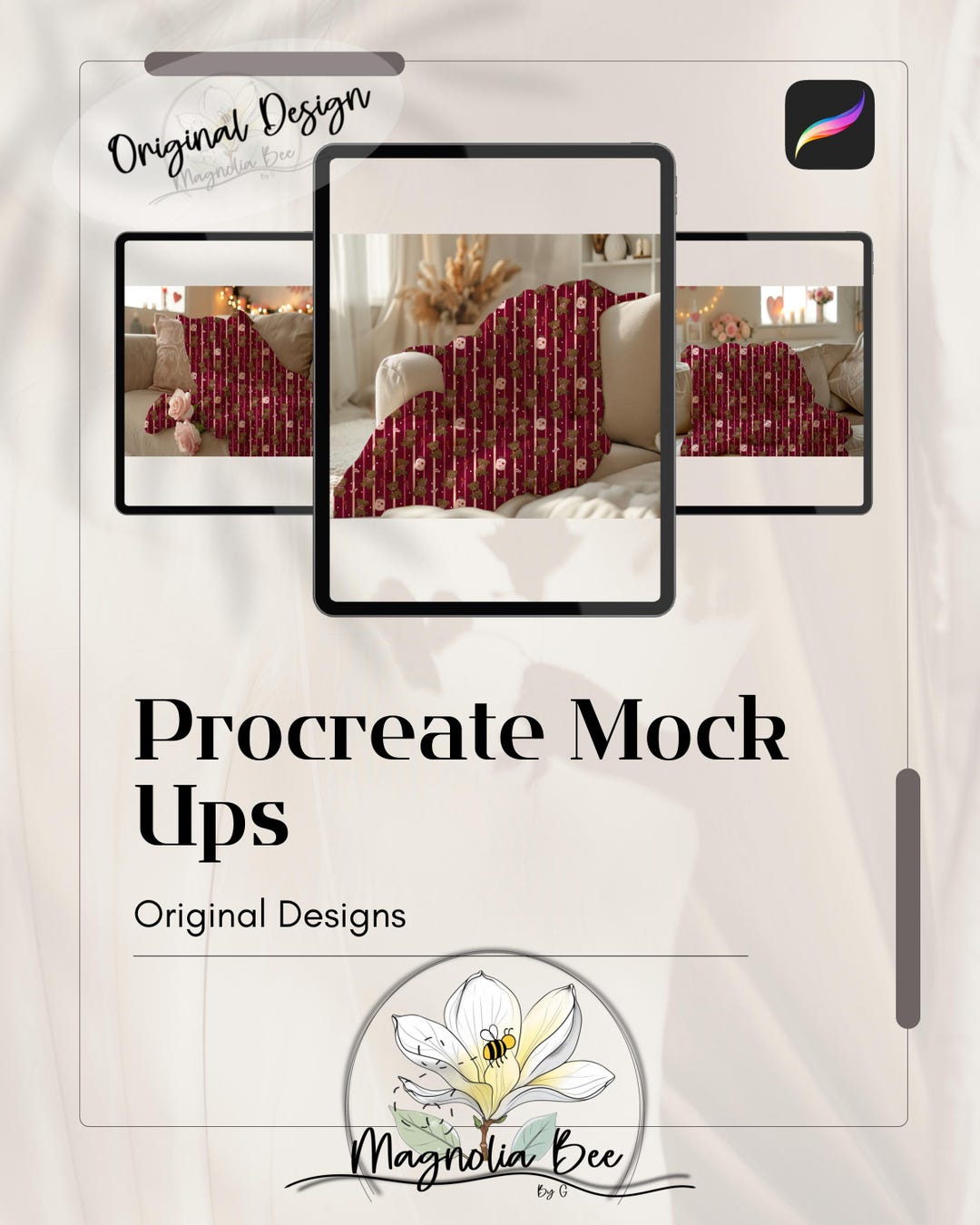 Blanket Mockup Bundle | Procreate Mock up Files | Valentine's Day ...