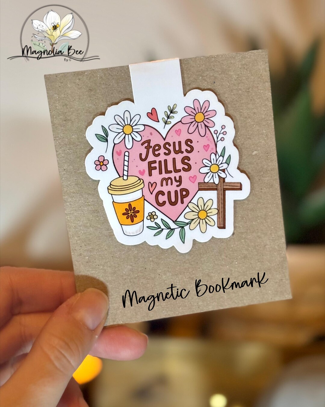 Jesus Fills My Cup Magnetic Bookmark | Christian Bookmarks for Women ...