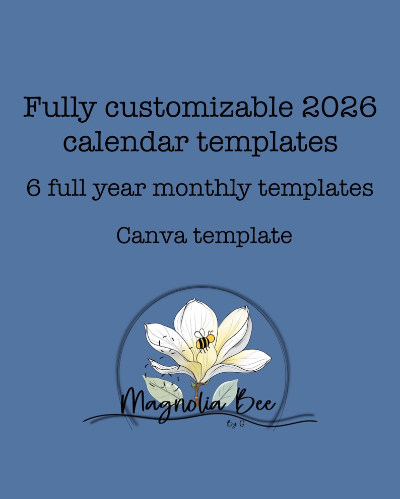 2026 Calendar Template | Editable Monthly Planner Canva Layout (PDF ...